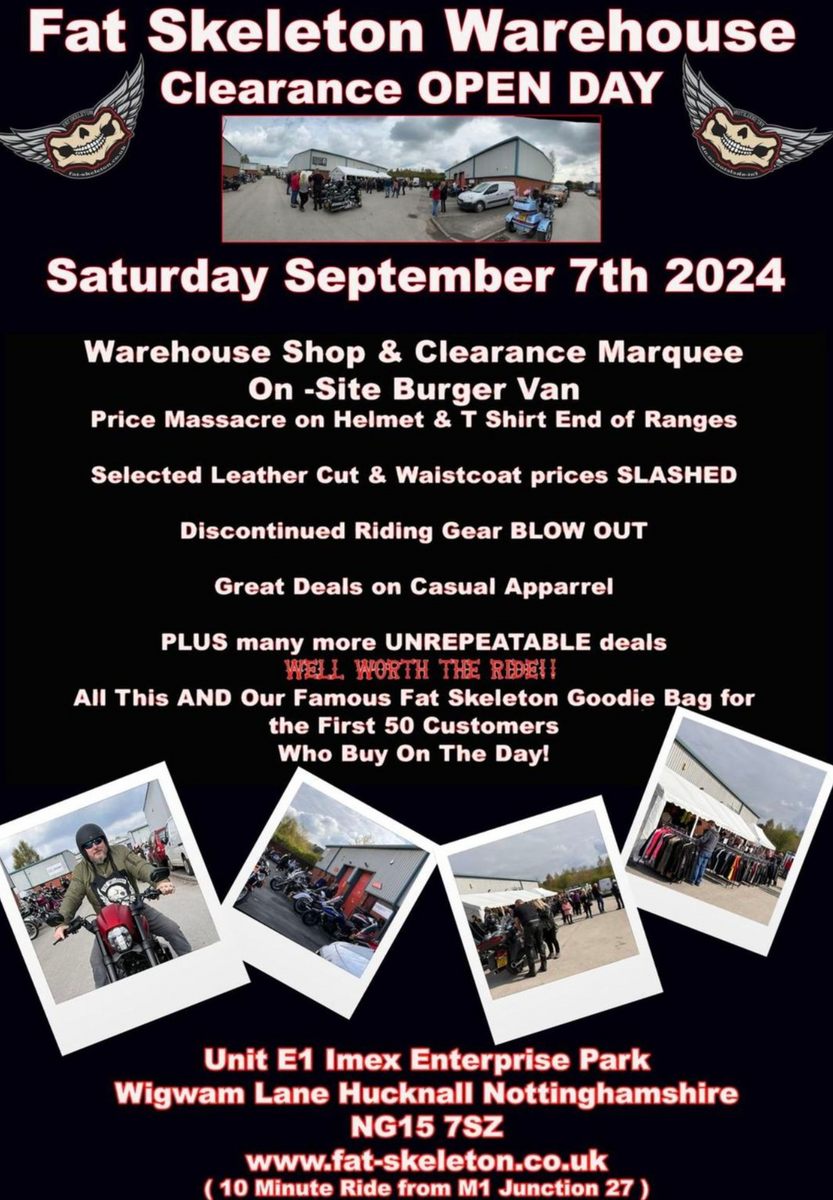 OPEN DAY Saturday September 7th 2024– Fat Skeleton UK