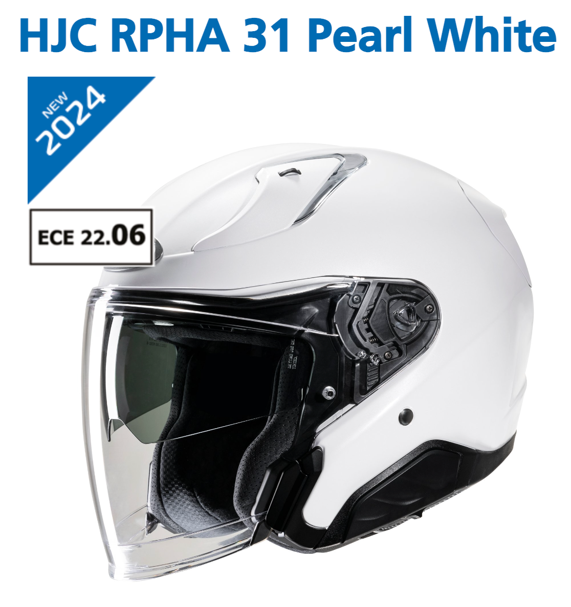 HJC RPHA 31 Pearl White Twin Visor Open Face Helmet | Fat Skeleton UK