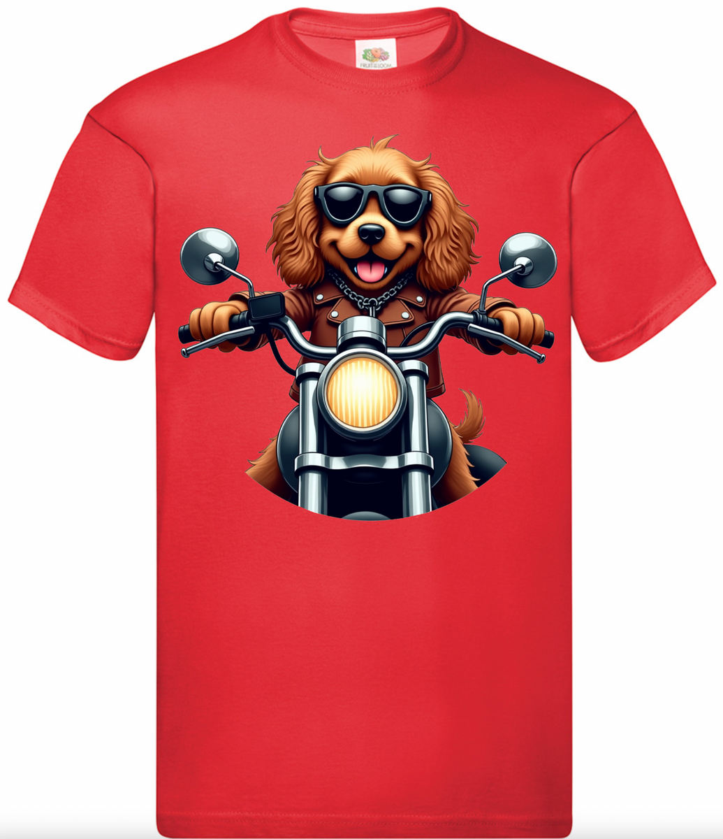 Kids Biker Cocker Spaniel T Shirt | Fat Skeleton UK