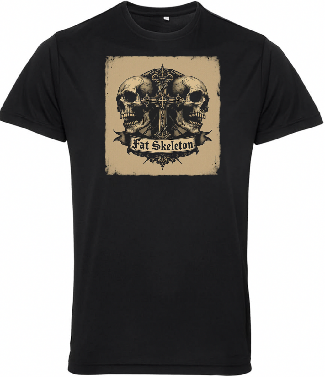 Fat Skeleton Skulls & Cross Biker T Shirt– Fat Skeleton UK