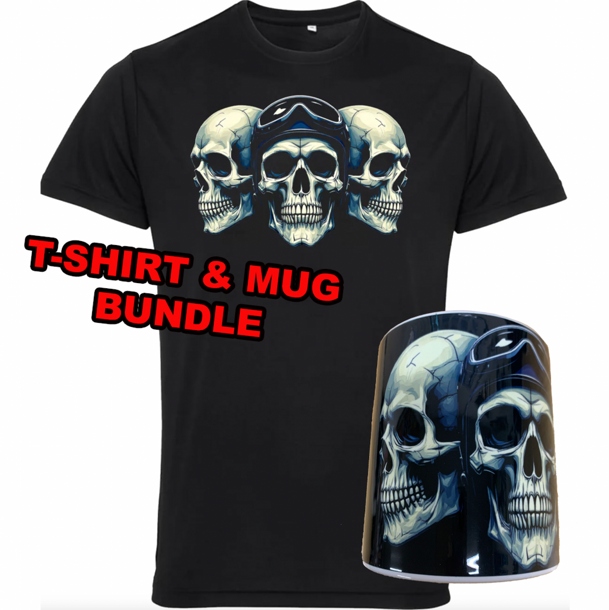 Fat Skeleton 3 Skulls T Shirt & Mug Combo– Fat Skeleton UK