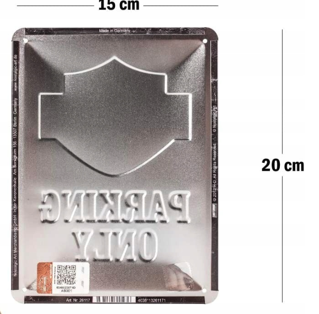 Small Genuine Harley Davidson Bar & Shield logo Parking Only Sign | Fat ...