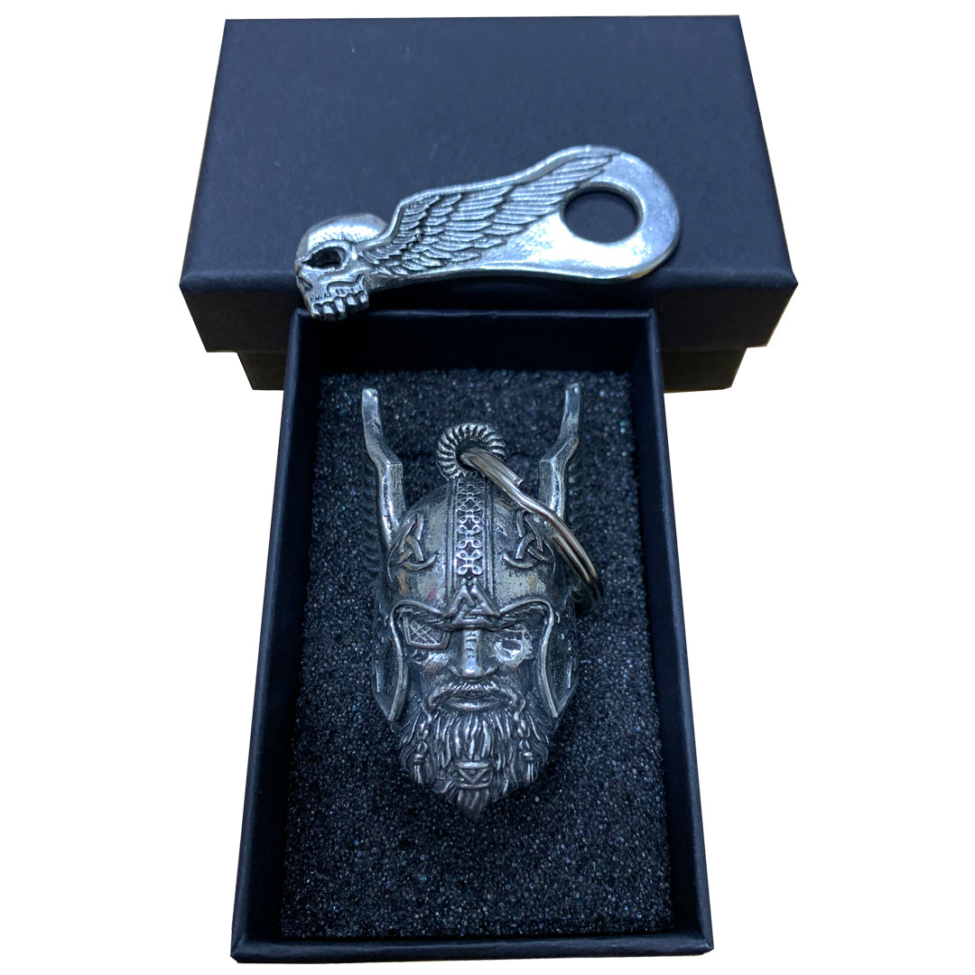 3D Odin & Helmet Guardian Angel Bell with Skull Hanger & Gift Box | Fat ...