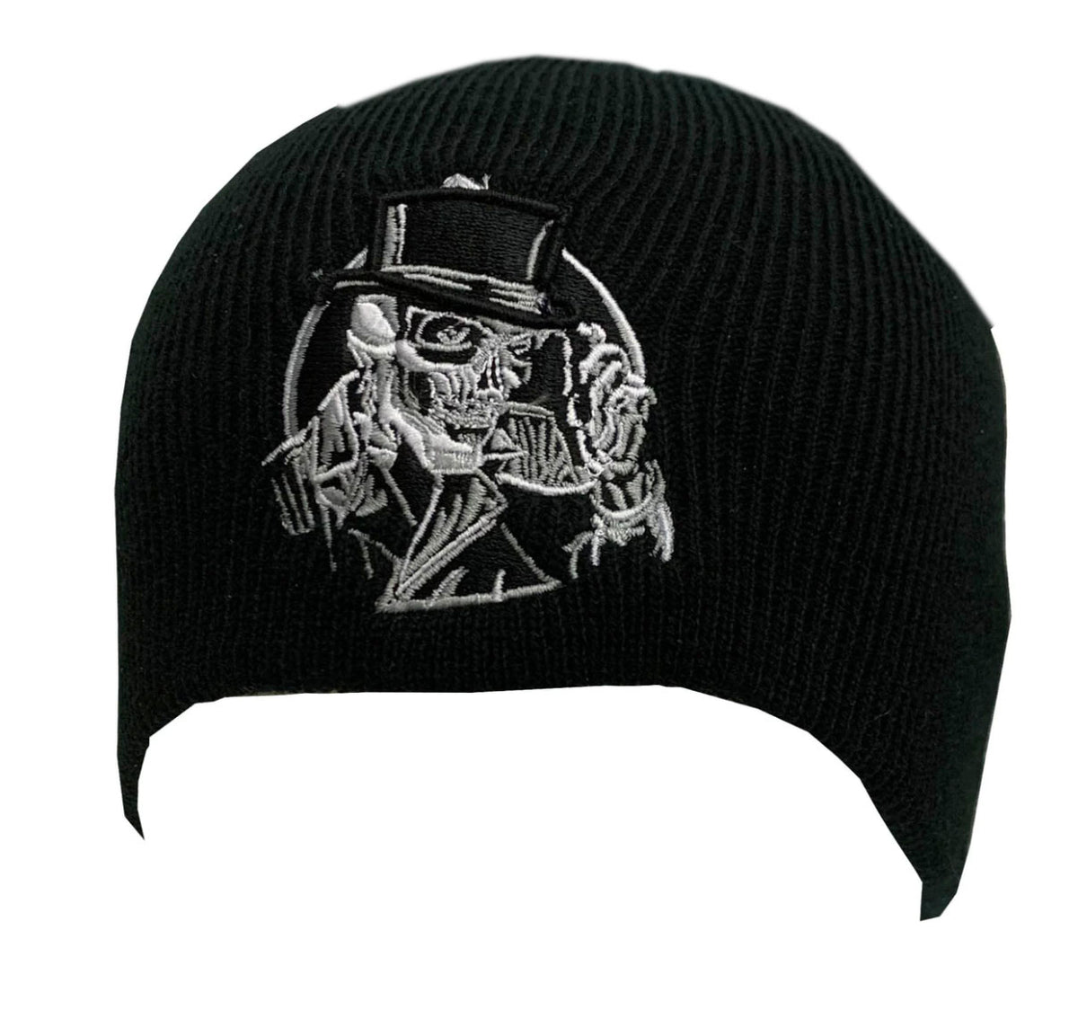 Fat Skeleton ™ 3D Embroidered Top Hat Skull logo Black beanie | Fat ...