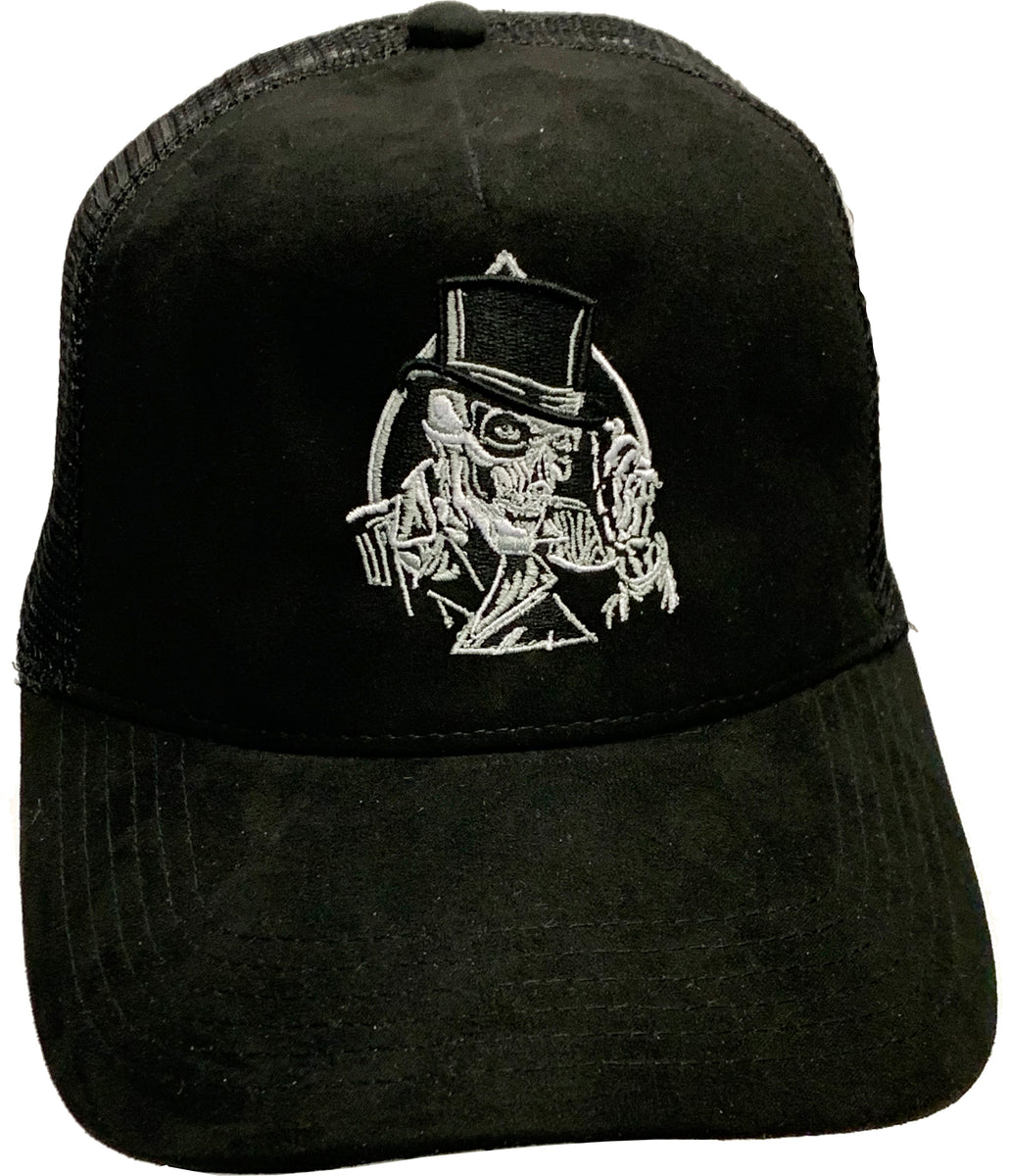 Fat Skeleton ™ Top Hat & Skull Embroidered Trucker Cap | Fat Skeleton UK