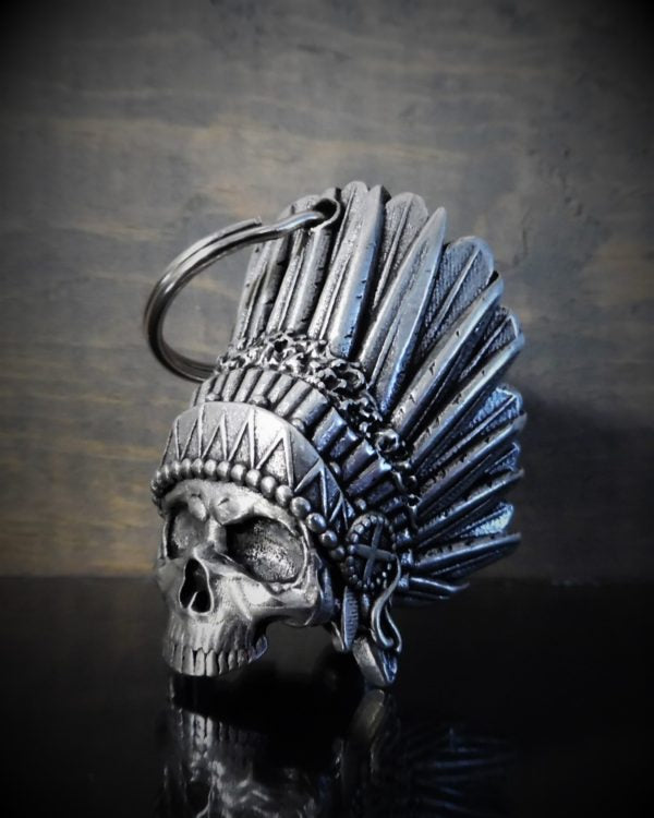 3D Indian Chief Head Dress Skull Guardian Angel Bell– Fat Skeleton UK