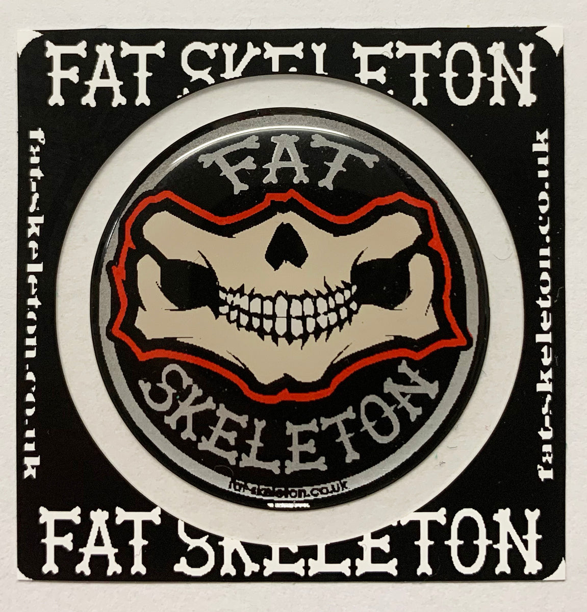 Fat Skeleton Grinning Skull & Wing 3D Flexi Decal Sticker | Fat Skeleton UK